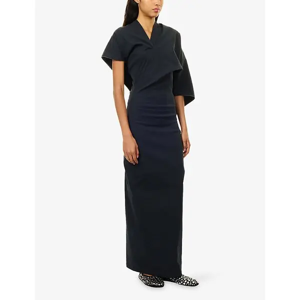 Issey Miyake Allow Asymmetric Woven Maxi Dress