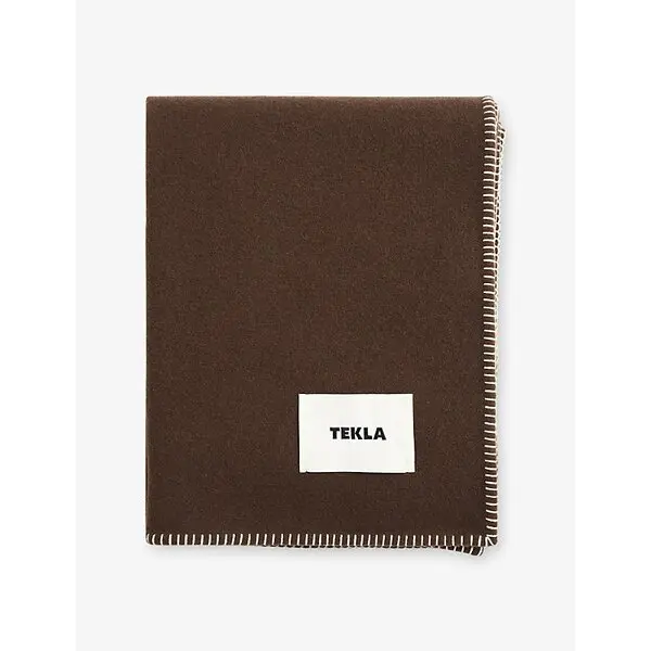 TEKLA Logo-patch Wool Blanket