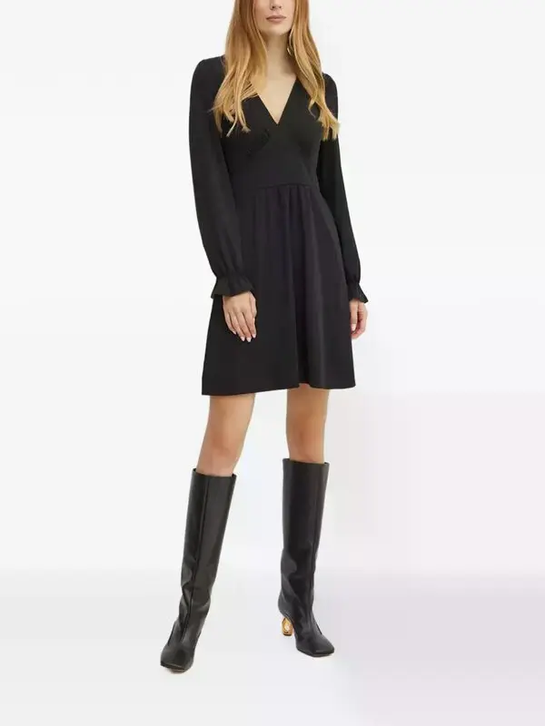 MORGAN V-neck Long-sleeved Mini Dress