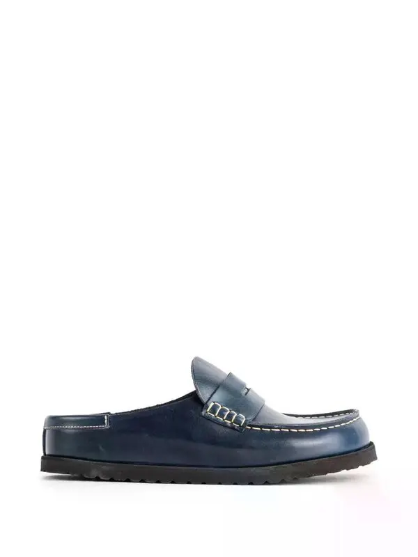 BIRKENSTOCK 1774 Naples Leather Mules - Blue