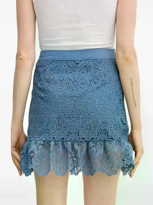 MORGAN Lace Ruffled Mini Skirt