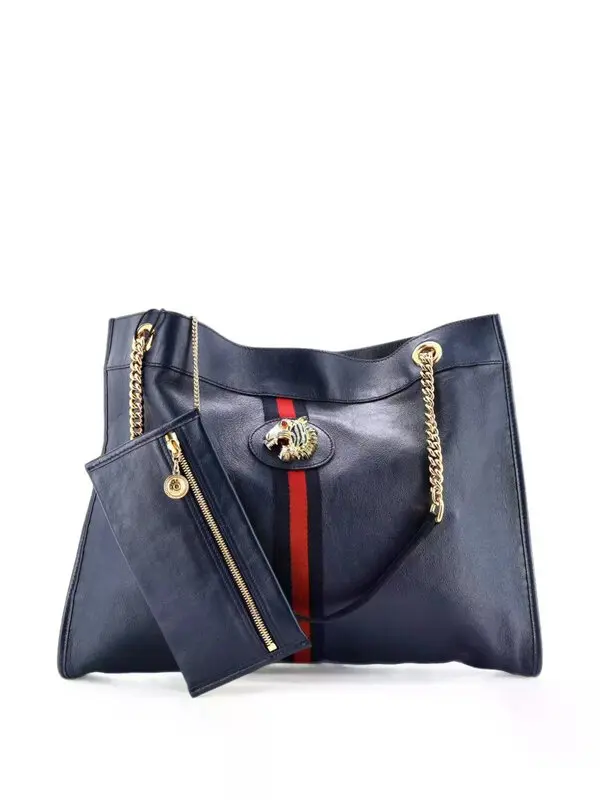 Gucci Rajah Chain Leather Large Tote Bag