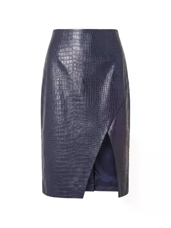 NICHOLAS Croc-effect Midi Skirt