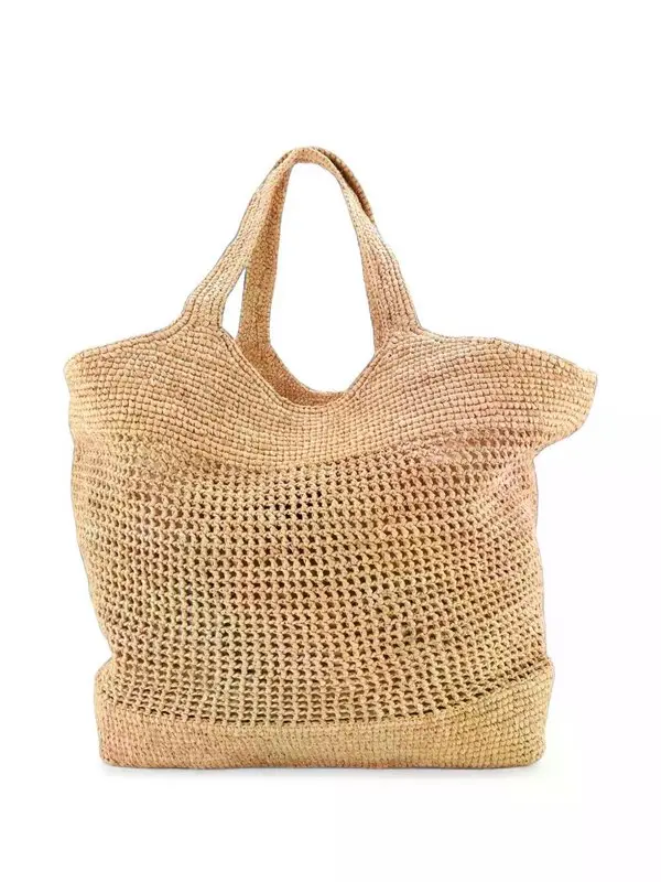 Saint Laurent Icare Shopping Raffia Maxi Tote Bag - Neutrals