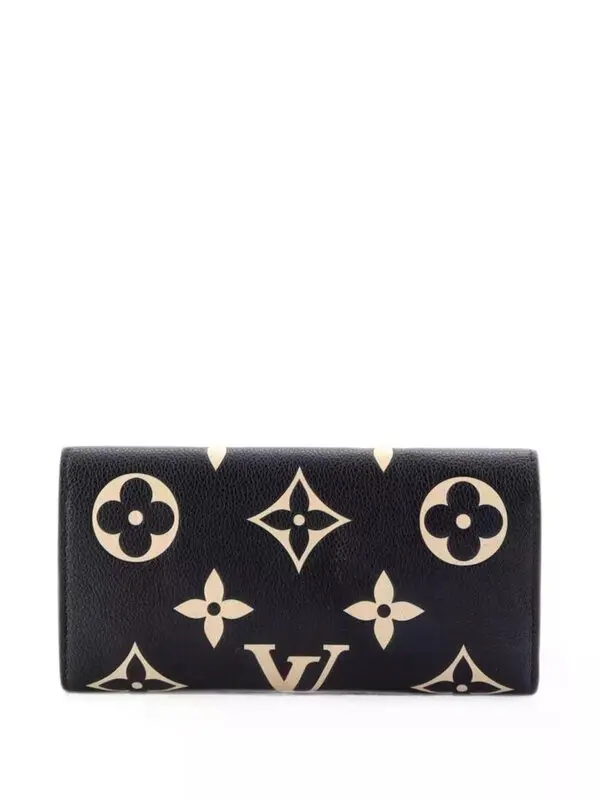 LOUIS VUITTON Emilie Wallet Bicolor Monogram Empreinte Giant Small Wallets - Black