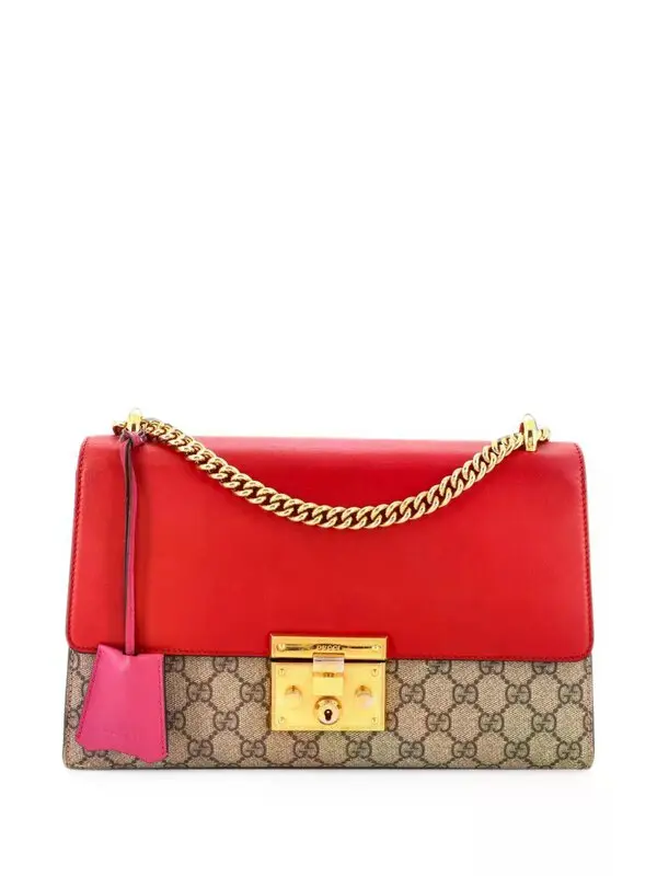 Gucci Padlock Gg Coated Canvas And Leather Medium Shoulder Bag