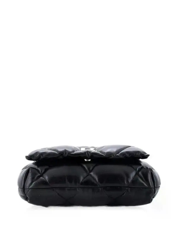 Balenciaga Touch Quilted Puffy Leather Medium Clutch Bag - Black