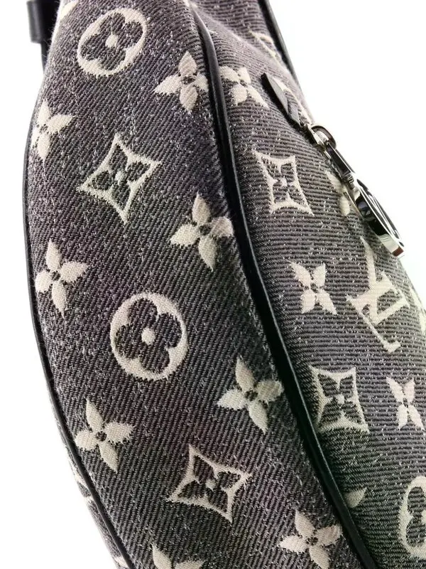 LOUIS VUITTON Loop Handbag Monogram Jacquard Denim Hobo Bag - Grey