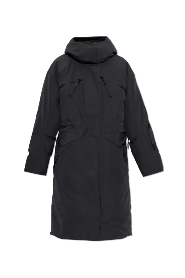 Adidas By Stella McCartney Insulated Long Down Jacket With Detachable Hood – Dark Gray - Grey