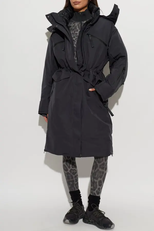 Adidas By Stella McCartney Insulated Long Down Jacket With Detachable Hood – Dark Gray