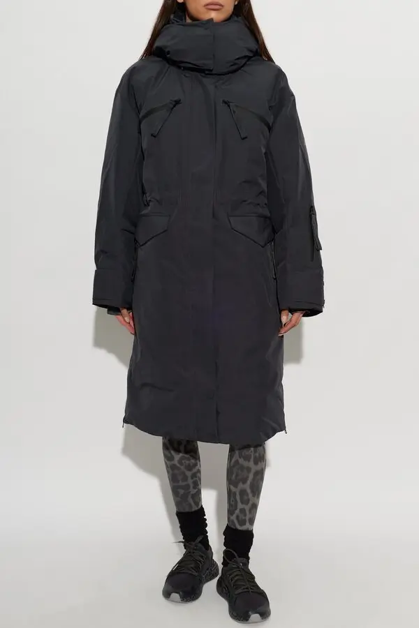 Adidas By Stella McCartney Insulated Long Down Jacket With Detachable Hood – Dark Gray