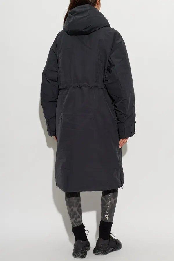Adidas By Stella McCartney Insulated Long Down Jacket With Detachable Hood – Dark Gray