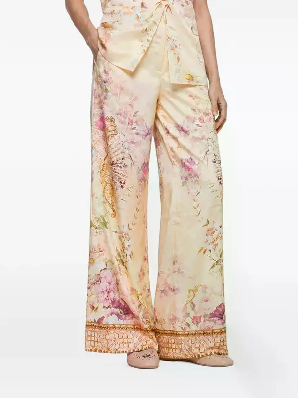 Camilla Adorned In Aranjuez Floral-print Trousers