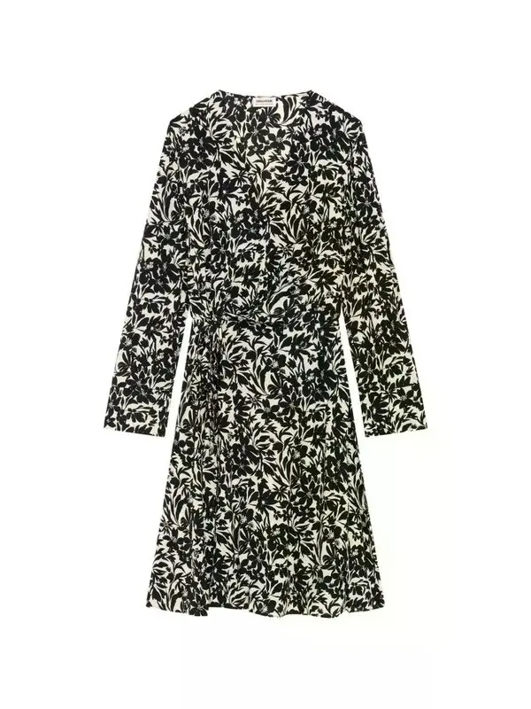 Zadig&Voltaire Remoir Soft Night Flowers Midi Dress - Black