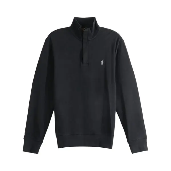 Polo Ralph Lauren Long Sleeve Double Knit Jersey 1/2 Zip Pullover - Black