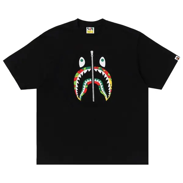 A BATHING APE Sta Camo Shark Face Relaxed Fit Tee