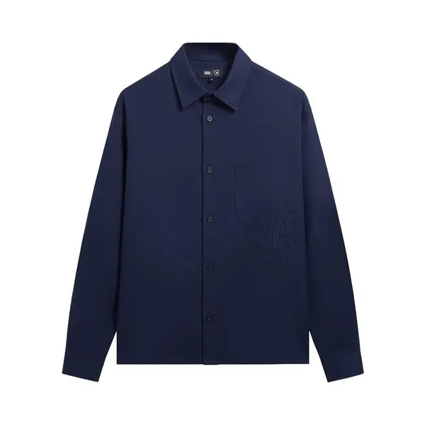 Kith For The New York Yankees Flannel Deon Overshirt 'nocturnal