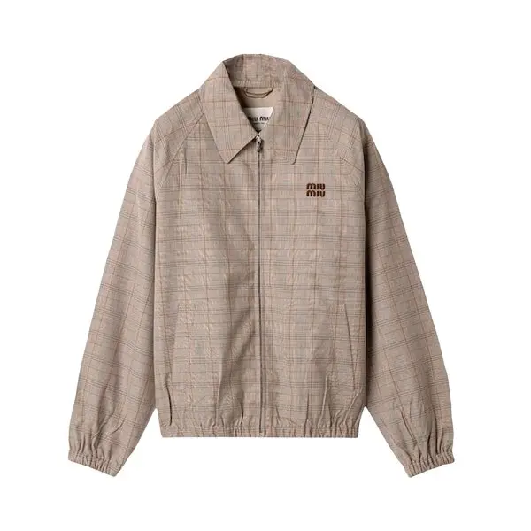 Miu Miu Principe Di Galles Blouson 'tabacco