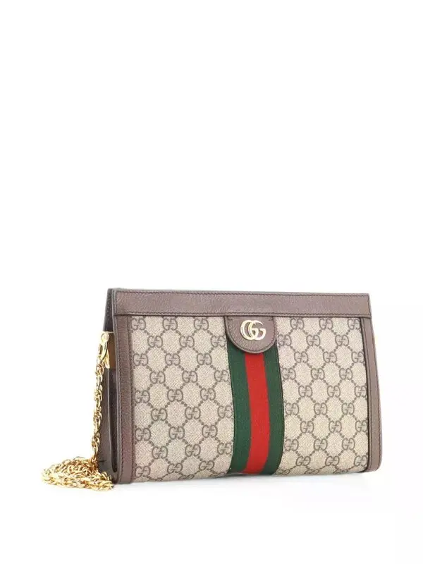 Gucci Ophidia Chain Shoulder Bag Gg Coated Canvas Small Crossbody Bag - Brown