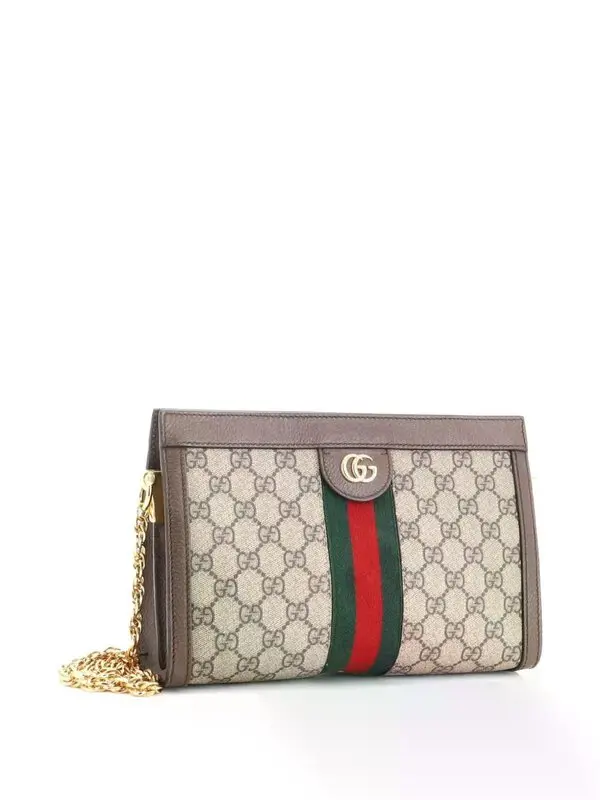 Gucci Ophidia Chain Shoulder Bag Gg Coated Canvas Small Crossbody Bag - Brown