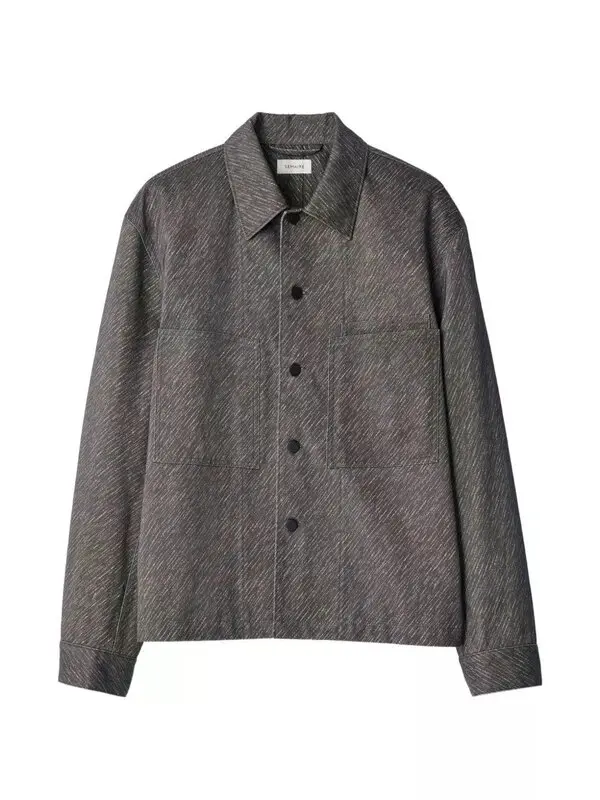 LEMAIRE Workwear Overshirt In Diagonal Printed Cotton