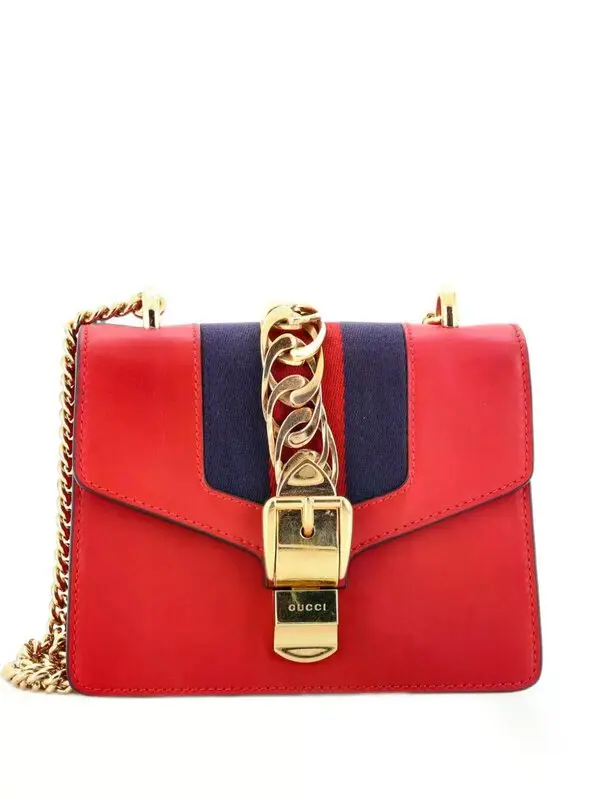 Gucci Sylvie Chain Shoulder Bag Leather Mini Crossbody Bag