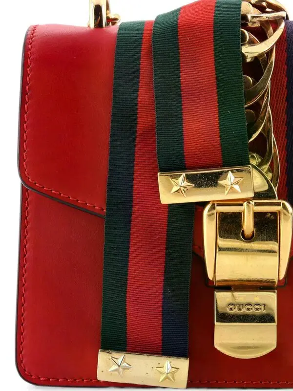 Gucci Sylvie Chain Shoulder Bag Leather Mini Crossbody Bag