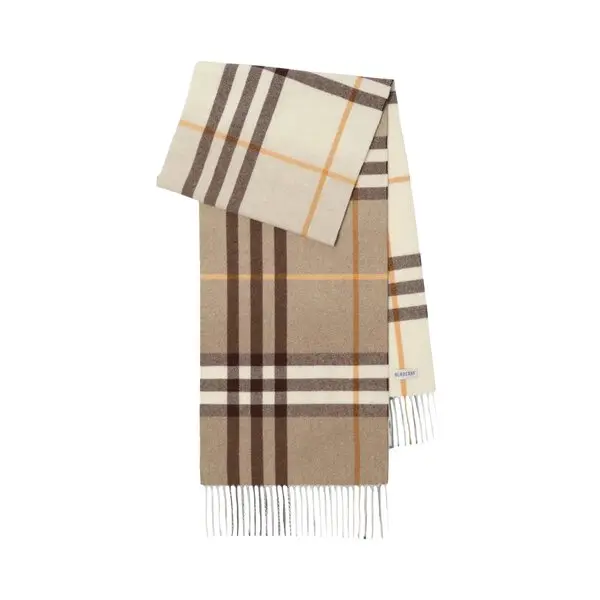 Burberry Mu 168x30 Giant Chk Cas Scarves 'vole Beige - Tan