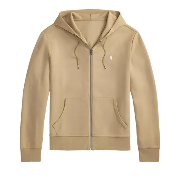 Polo Ralph Lauren Long-sleeve Double Knit Tech Full-zip Hooded Sweatshirt /c1730 'surrey - Tan