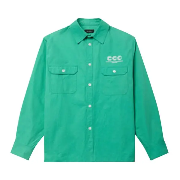 WILLY CHAVARRIA Os Long-sleeve Workwear Corcoran Overshirt 'petrol