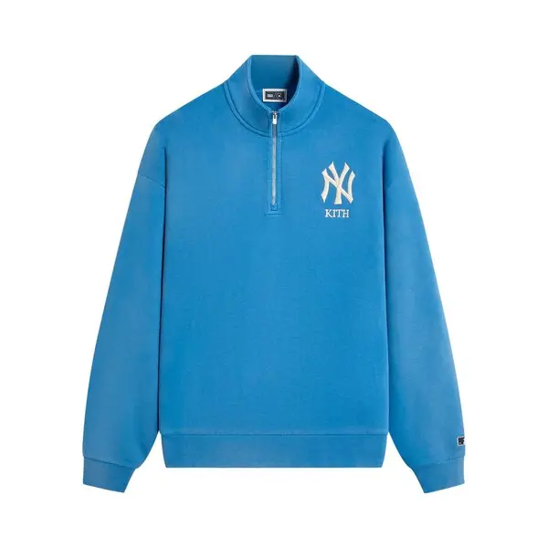 Kith For The New York Yankees Vintage Nelson Quarter Zip 'skylight
