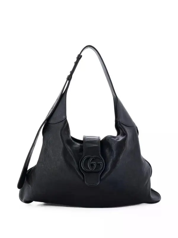 Gucci Monochrome Aphrodite Leather Medium Shoulder Bag - Black