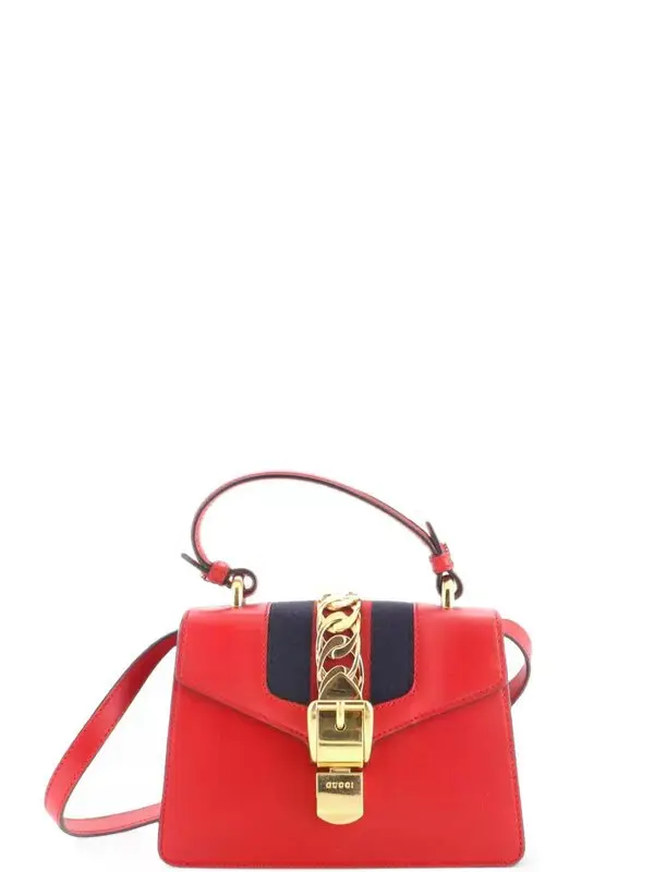 Gucci Sylvie Top Handle Bag Leather Mini Satchel