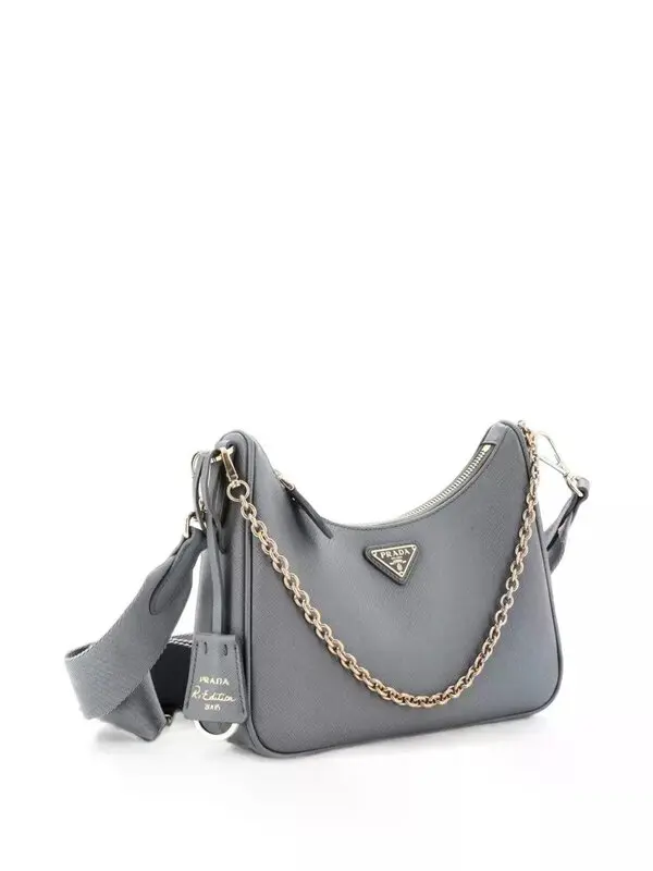 Prada Re-edition 2005 Shoulder Bag Saffiano Leather Small Crossbody Bag - Grey