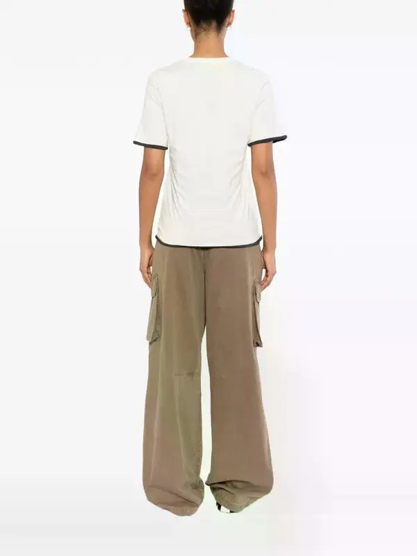 JW Anderson Slogan-print Contrast-trim T-shirt - Neutrals