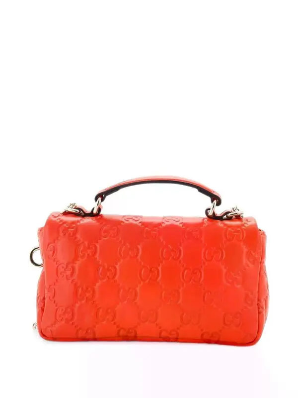 Gucci Gg Milano Top Handle Bag Guccissima Leather Mini Shoulder Bag - Orange