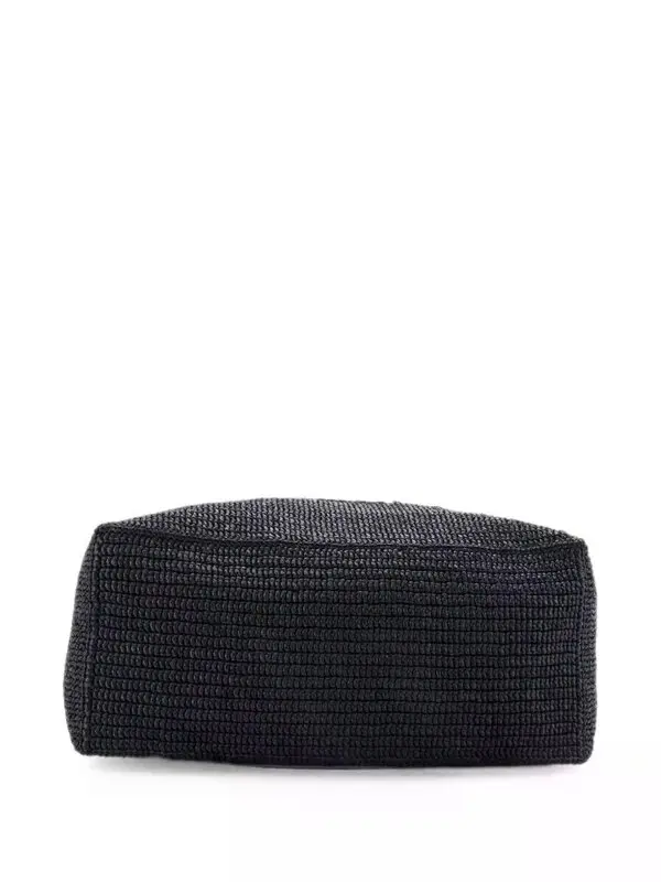 Saint Laurent Logo Supple Embroidered Raffia Tote Bag