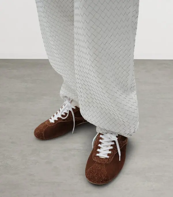 Bottega Veneta Suede Shot Sneakers - Neutral