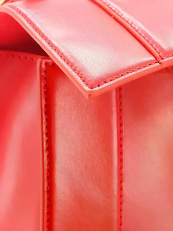Balenciaga Hourglass Top Handle Bag Leather Medium Satchel - Red