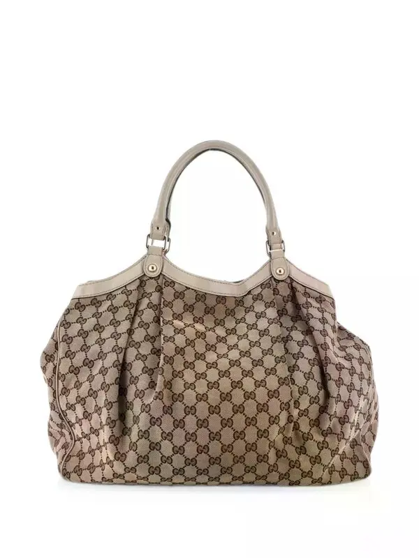 Gucci Sukey Gg Canvas With Leather Large Tote Bag
