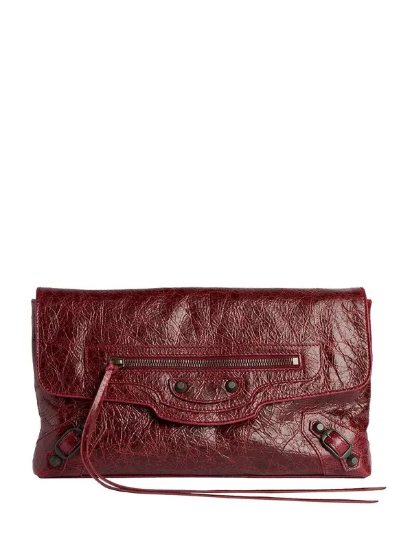 Balenciaga Le City Arena Leather Pouch - Red