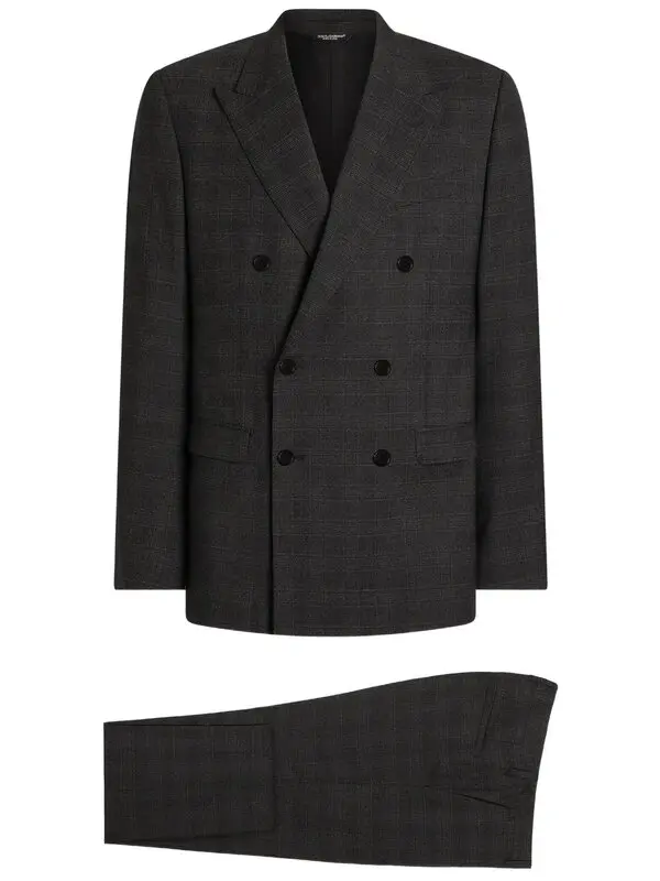 Dolce & Gabbana Double-breasted Suit In Check/tartan P