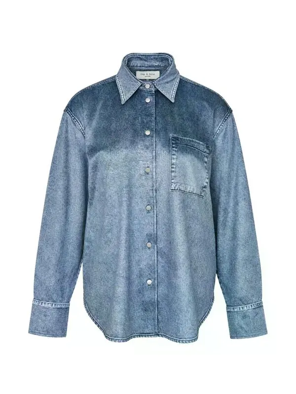 Rag & Bone Miramar Velvet Long-sleeve Shirt