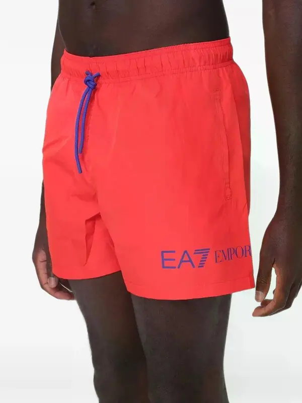 EA7 Logo-print Drawstring Swim Shorts