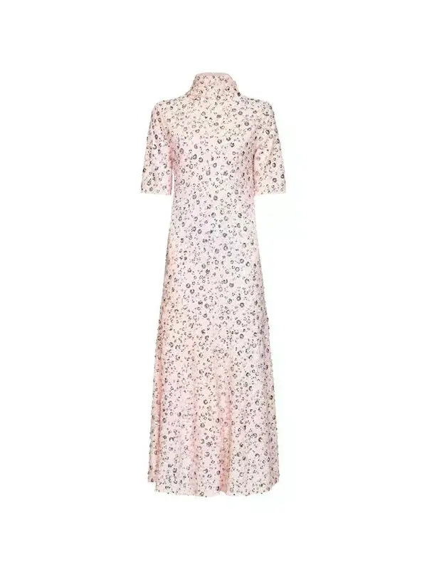 Rabanne Sequin-embellished Floral-embroidered Dress