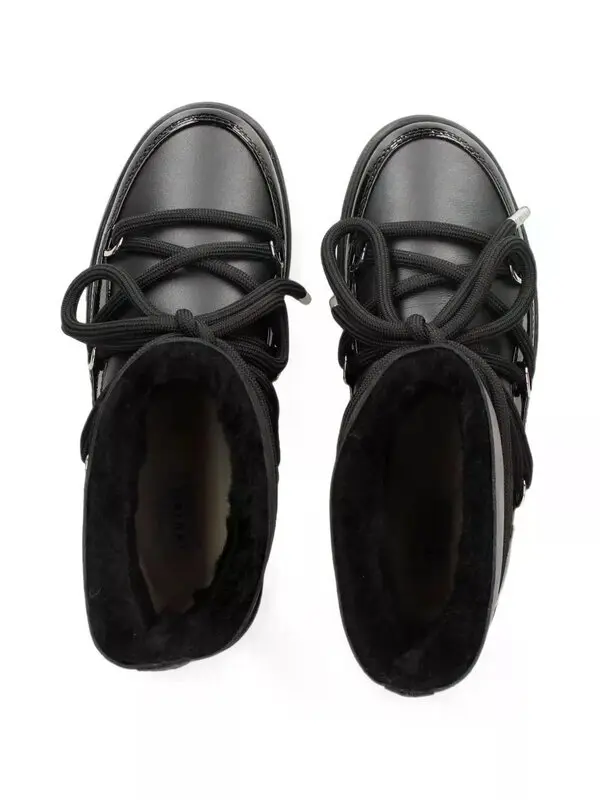 Inuikii Patent Leather-panelled Lace-up Ankle Boots