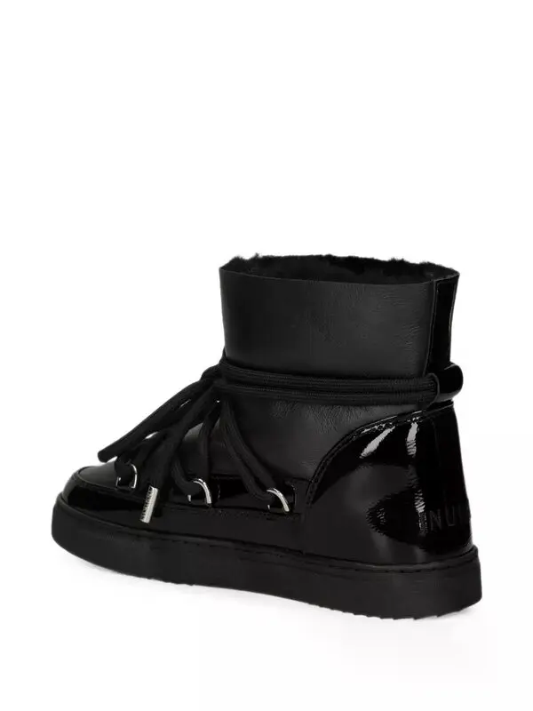 Inuikii Patent Leather-panelled Lace-up Ankle Boots