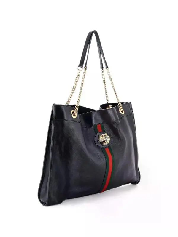 Gucci Rajah Chain Leather Large Tote Bag