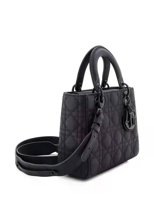 Dior Ultra Matte My Abcdior Lady Bag Cannage Quilt Calfskin Shoulder Bag - Black