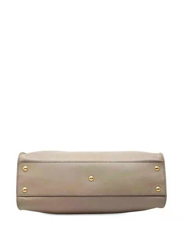 Fendi 2010-2026 Medium Leather Peekaboo Iconic Satchel - Brown